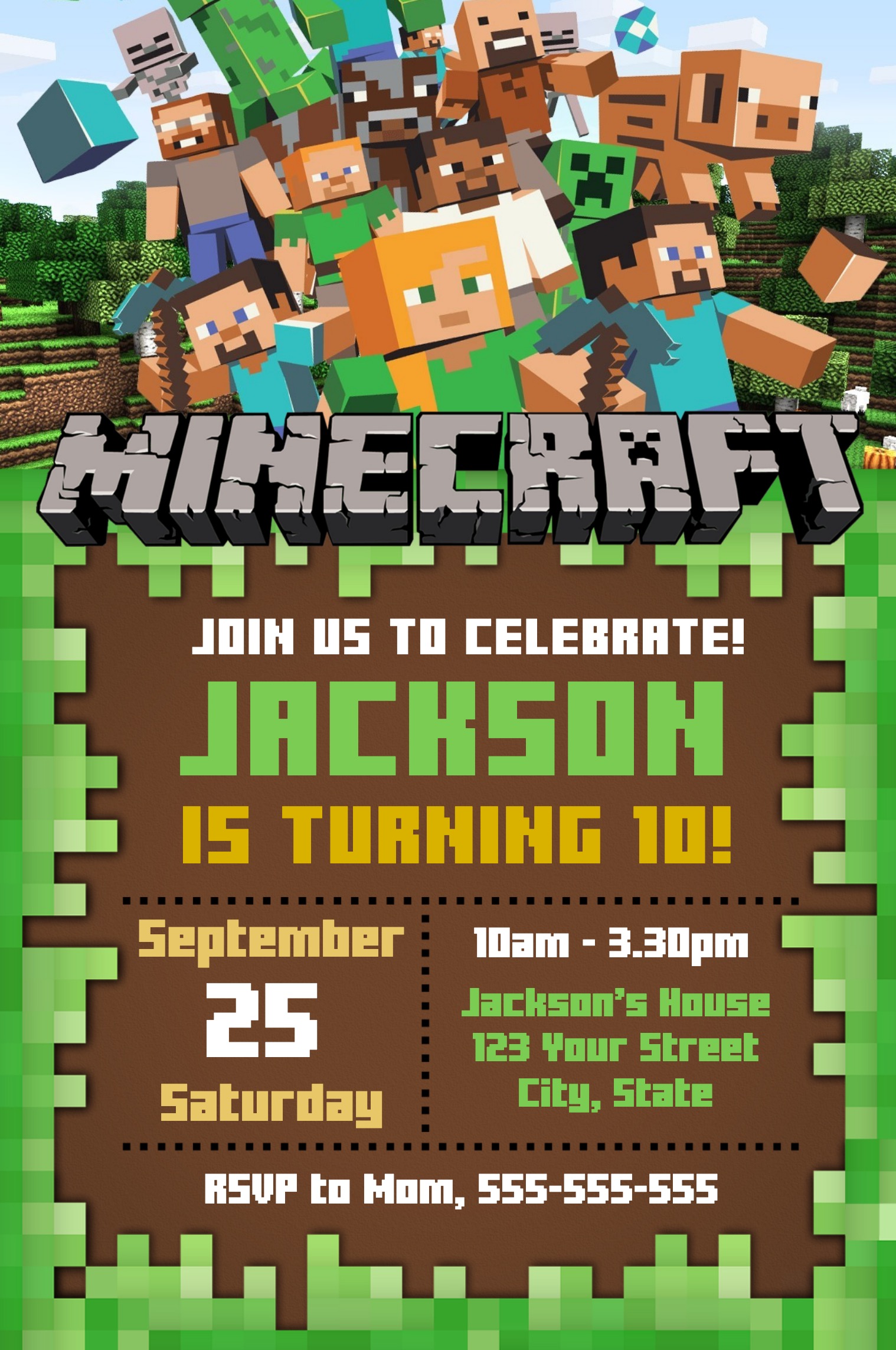 Printable Minecraft Invitations Printable World Holiday