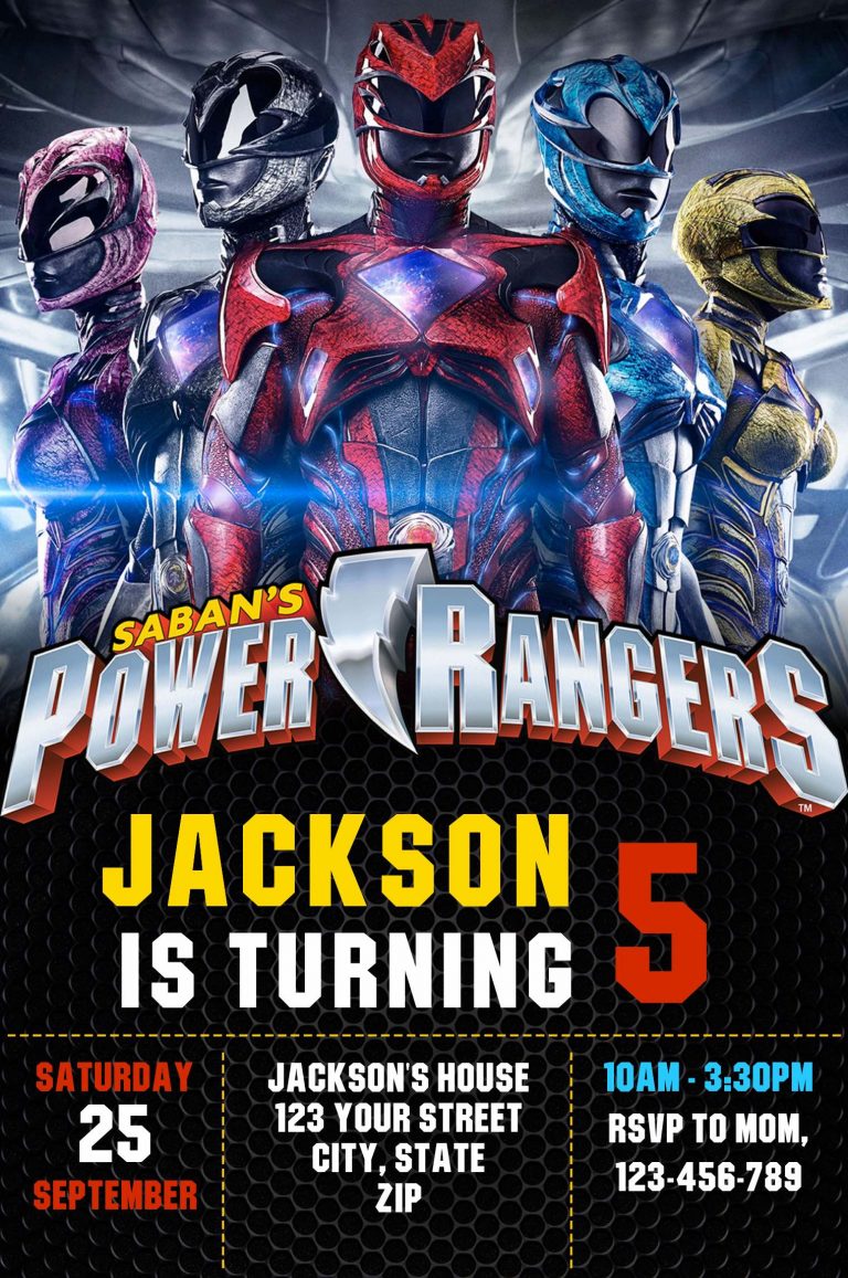 Editable Power Rangers Invitation Online Invitation Maker Indigo Invites